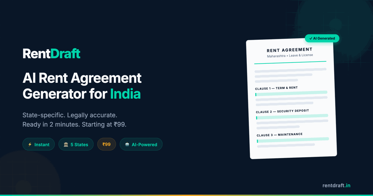 Rent Agreement Format for Maharashtra — Complete Guide (2026) | RentDraft